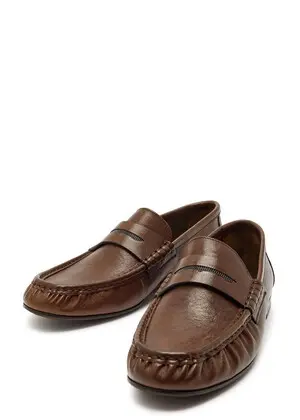 Brunello Cucinelli Leather Penny Loafers