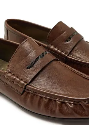 Brunello Cucinelli Leather Penny Loafers