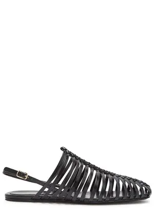 Dries Van Noten Cut-out Leather Flats