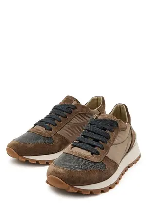 Brunello Cucinelli Panelled Suede Sneakers