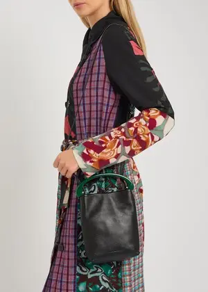 Dries Van Noten Crisp Leather Top Handle Bag