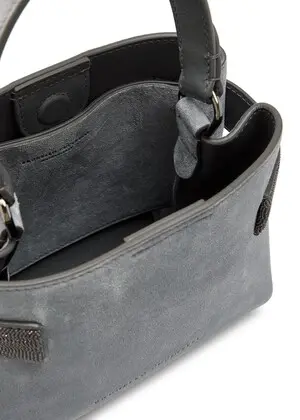Brunello Cucinelli Suede Top Handle Bag