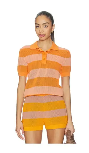 Lacoste Resille Raye Striped Knit Top