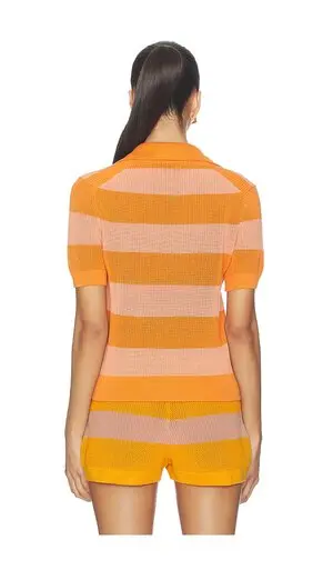 Lacoste Resille Raye Striped Knit Top