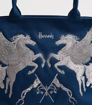 Harrods Canvas Embroidered Tote Bag