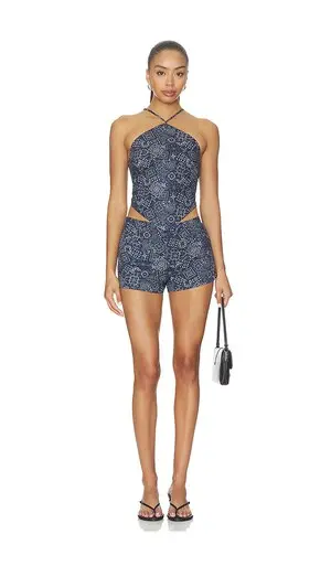 Astr The Label Shaniya Top - Navy