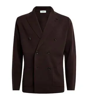 LARDINI Virgin Wool Double-breasted Cardigan