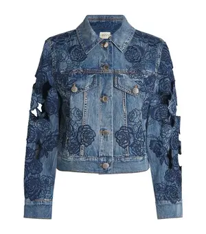Alice + Olivia Chloe Denim Jacket - Blue