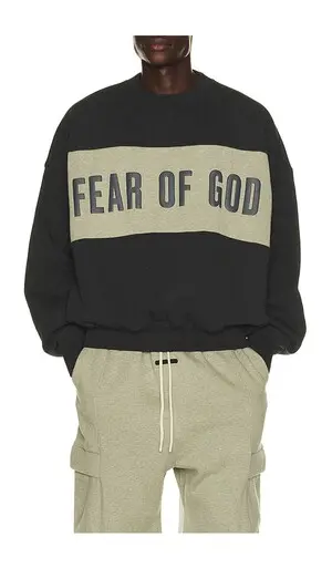 Fear Of God Cropped Relaxed Panelled Sweatshirt In . Also - Grey