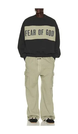 Fear Of God Cropped Relaxed Panelled Sweatshirt In . Also - Grey