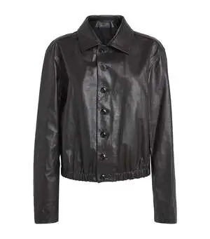 LEMAIRE Soft Leather Blouson Jacket - Brown