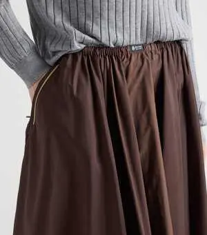 Prada Re-nylon Gathered Midi Skirt