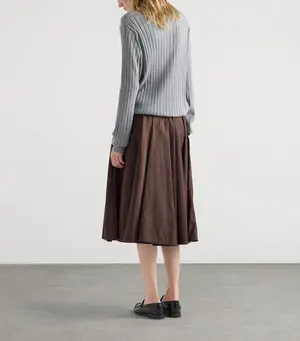 Prada Re-nylon Gathered Midi Skirt