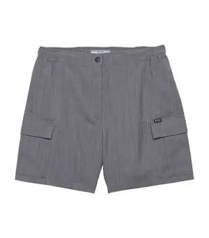 Prada Virgin Wool-mohair Shorts - Grey