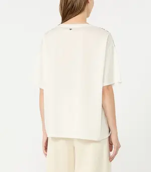 Max Mara Stretch-cotton Silk-trim Printed T-shirt