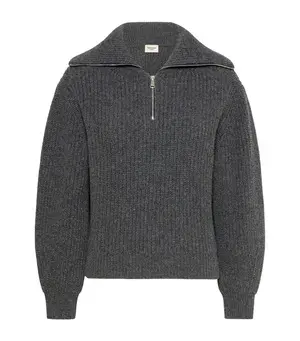Max Mara Virgin-wool Quarter-zip Sweater - Grey