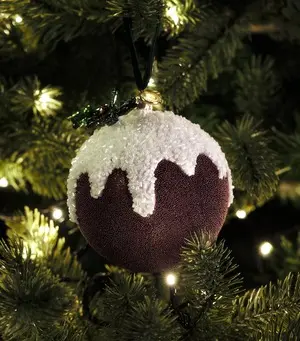 Harrods Beaded Christmas Pudding Bauble