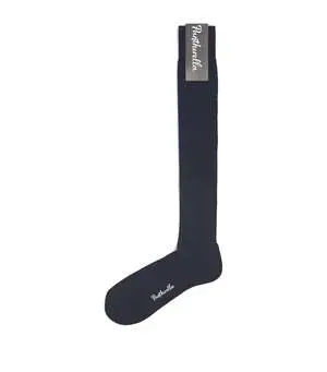 Pantherella Merino Wool-blend Ribbed Socks - Navy