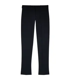 LARDINI Stretch-cotton Tailored Trousers - Navy