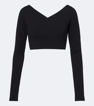 Alaïa Cotton-blend Crepe Wrap Top
