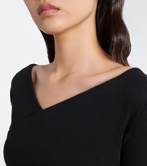 Alaïa Cotton-blend Crepe Wrap Top