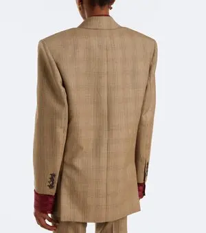 Saint Laurent Double-breasted Prince Of Wales Wool Blazer