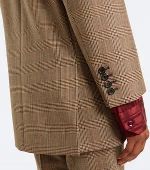 Saint Laurent Double-breasted Prince Of Wales Wool Blazer
