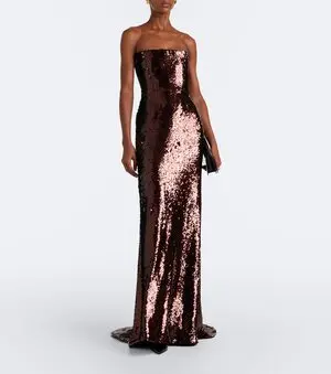 Alex Perry Sequined Bustier Gown