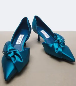JIMMY CHOO Issy Bow-detail Satin Pumps