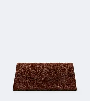 Elie Saab Crystal-embellished Clutch - Brown