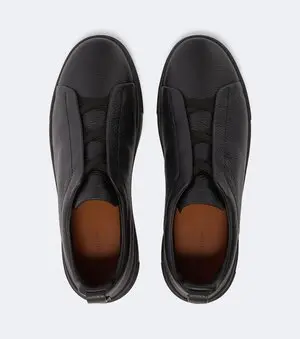 Zegna Triple Stitch Leather Sneakers