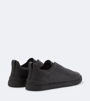 Zegna Triple Stitch Leather Sneakers