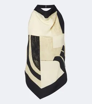 SIR. Sona Printed Silk Top - Beige