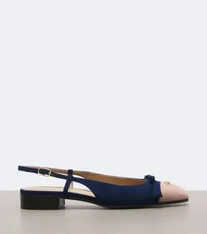 Valentino Garavani Suede Slingback Flats - Blue