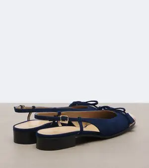 Valentino Garavani Suede Slingback Flats - Blue
