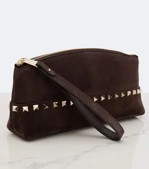 Valentino Garavani Rockstud Small Suede Pouch
