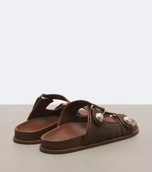 JIMMY CHOO Fayence Raffia-effect Sandals