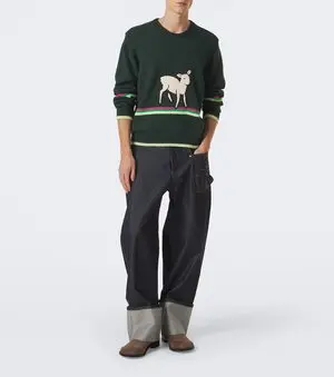 JW Anderson Embroidered Wide-leg Jeans