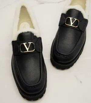 Valentino Garavani Vlogo Leather Loafers