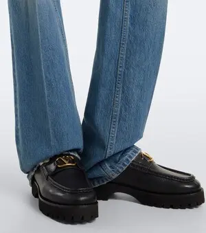 Valentino Garavani Vlogo Leather Loafers