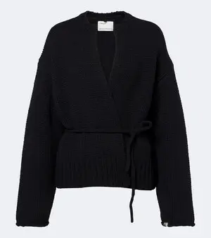 Extreme Cashmere N°384 Ginza Cashmere Wrap Cardigan - Black