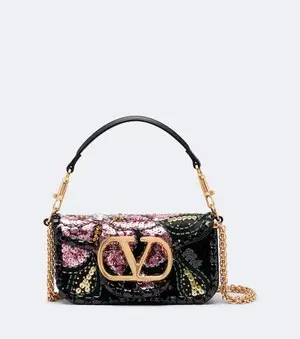 Valentino Garavani Loco Small Embellished Satin Shoulder Bag - Multicoloured