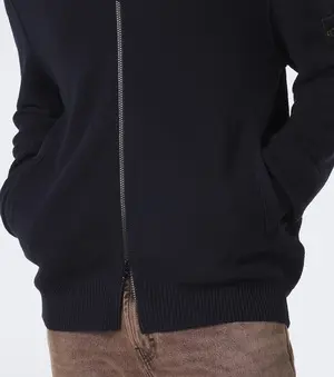 Stone Island Compass Badge Virgin Wool Zip-up Cardigan