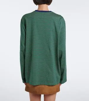 Miu Miu Striped Cotton Jersey T-shirt