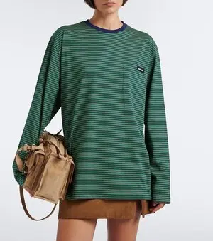 Miu Miu Striped Cotton Jersey T-shirt