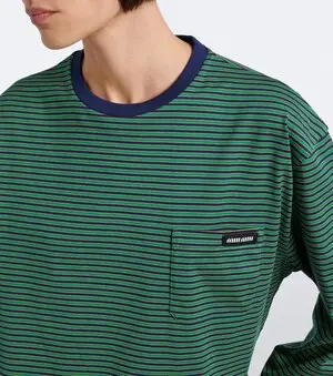 Miu Miu Striped Cotton Jersey T-shirt