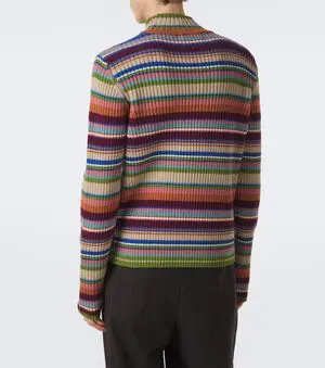 Dries Van Noten Ribbed-knit Striped Wool Sweater