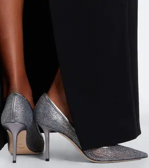 JIMMY CHOO Love Embroidered Glitter Pumps