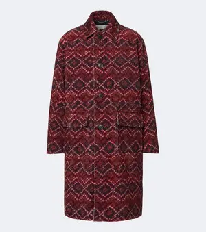 Dries Van Noten Printed Cotton Corduroy Coat - Red