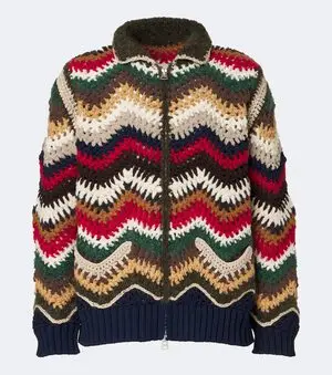 Sacai Chevron Crochet Blouson Jacket - Multicoloured